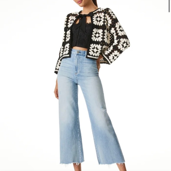 Alice + Olivia | Jackets & Coats | Anderson Cropped Boxy Cardigan With ...